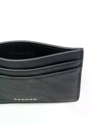 Sandro Grained Leather Card Holder - Blue