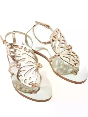 SOPHIA WEBSTER Butterfly Leather Flats - Gold