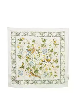 Tory Burch Silk Bird Neckerchief - Neutrals