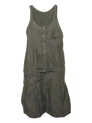 Chloé Button Waist-tie Dungaree - Grey