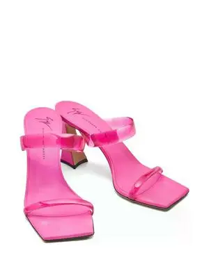 GIUSEPPE ZANOTTI Square-toe Heeled Sandals - Pink