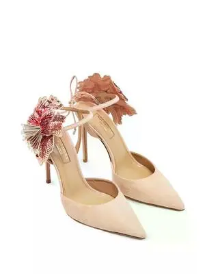 AQUAZZURA Flower-embellished Sandals - Pink