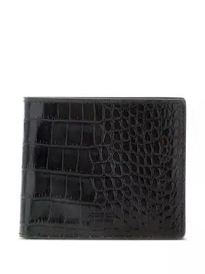 TOM FORD Crocodile-pattern Bifold Wallet - Black