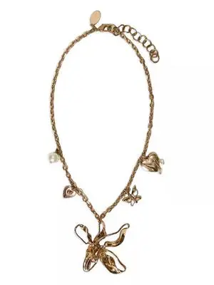 TWINSET Flower And Butterfly Charm Necklace - Gold