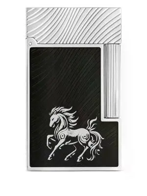 S.t. Dupont Ligne 2 Horse Motif Lighter - Black