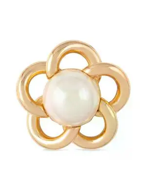 Dior Vintage Floral Brooch - Gold