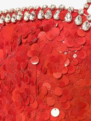 NISSA Crystal-embellished Sequin Midi Dress