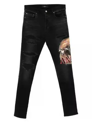 Amiri Ripped Graphic Jeans - Black