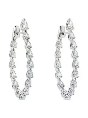 JEWELS AFICIONADO Diamond Hoop Earrings - Silver