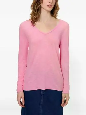 American Vintage Jacksonville V-neck T-shirt - Pink