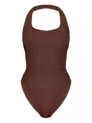 Hunza G Sandy Crinkle One-piece Swimsuit - Brown