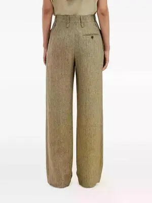 FERRAGAMO Linen Belt Loops Trousers - Neutrals