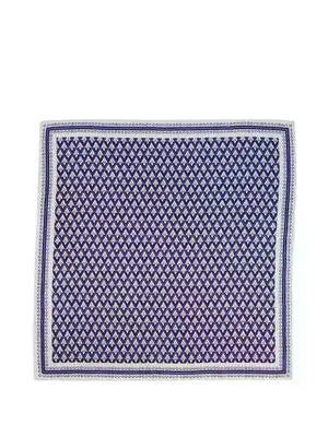 Brunello Cucinelli Geometric-pattern Silk Pocket Square - White