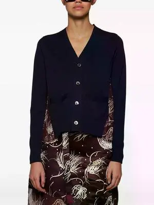 Sacai Paneled Cardigan - Blue