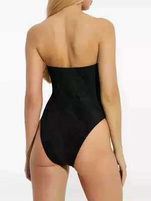 Bond Eye Strapless Textured One-piece Swimsuit