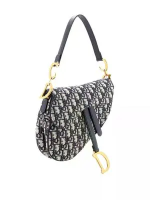 Dior Saddle Oblique Canvas Medium Bag - Blue