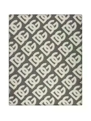 Dolce & Gabbana Logo-pattern Blanket - Grey