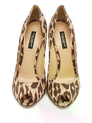 Dolce & Gabbana Leopard-print Peep-toe Pumps