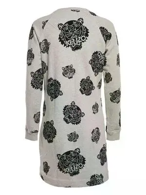 Kenzo Tiger-motif Mini Dress - Grey
