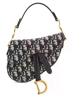 Dior Saddle Handbag Oblique Canvas Mini - Blue