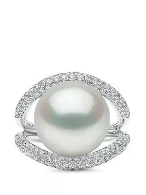 Yoko London South Sea Pearl And Diamond Pavé Ring - Silver
