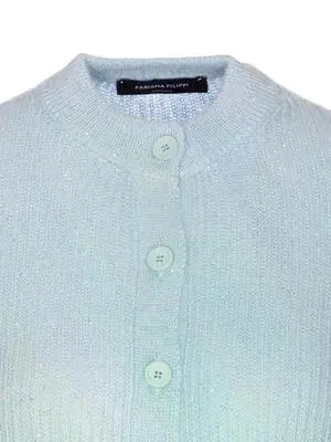Fabiana Filippi Sequin Embellished Crew-neck Cardigan - Blue
