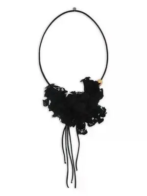 MARIA CALDERARA Ruffled Necklace - Black