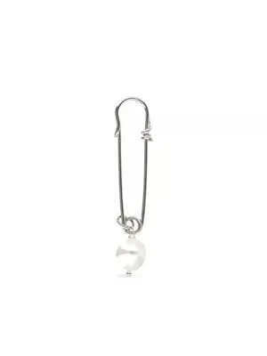 JUSTINE CLENQUET Chelsea Pearl Safety-pin Earring - Silver
