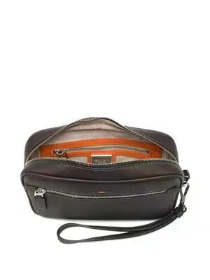 Santoni Zip Leather Makeup Bag