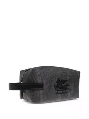Etro Medium Arnica Pegasus-logo Paisley Wash Bag - Grey