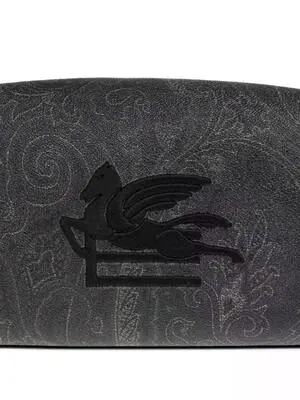 Etro Medium Arnica Pegasus-logo Paisley Wash Bag - Grey