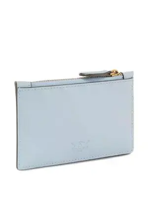 Pinko Love Birds Zip Leather Wallet - Blue