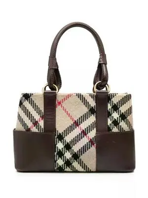 Burberry 2000-2017 Supernova Check Wool Tote Bag