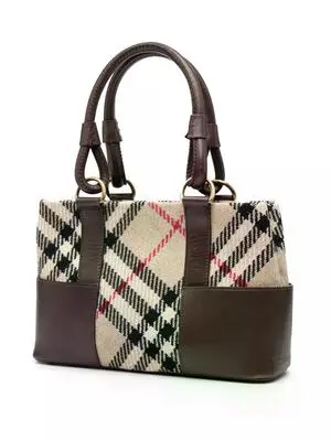 Burberry 2000-2017 Supernova Check Wool Tote Bag