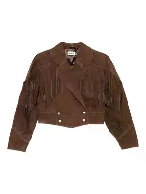 Rixo Fringe-detail Double-breasted Jacket