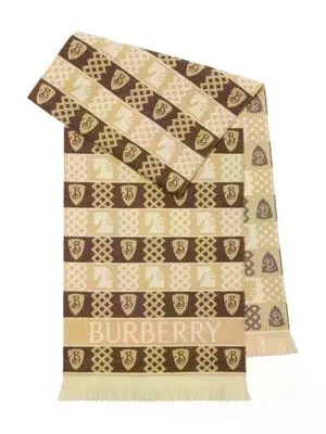 Burberry Logo-jacquard Scarf - Neutrals