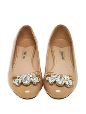 Miu Miu Crystal-embellished Ballet Flats