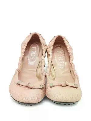 TOD'S Bow Scrunch Ballet Flats