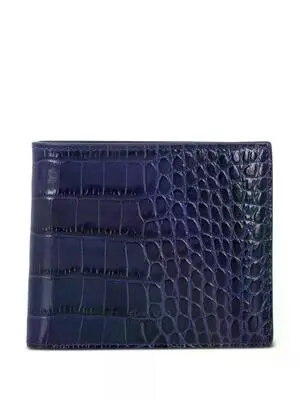 TOM FORD Crocodile-effect Bifold Wallet - Blue