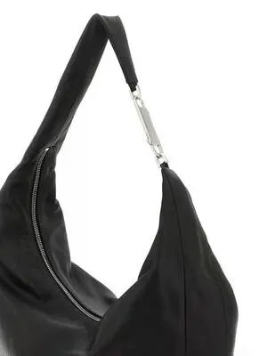 Rick Owens Gemini Zip Hook Leather Shoulder Bag - Black