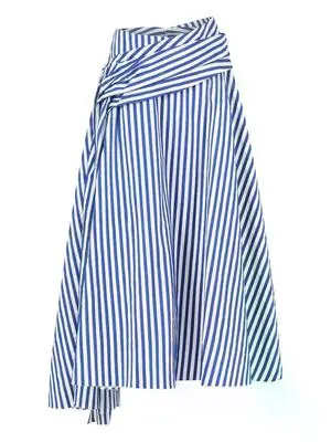Rosie Assoulin Striped Midi Skirt - White