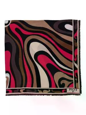 Emilio Pucci Marmo-print Scarf - Black