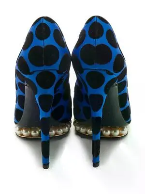 NICHOLAS KIRKWOOD Casati Polka-dot Platform Pumps - Blue