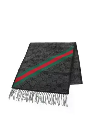 Gucci 1920s Gg-pattern Scarf - Grey