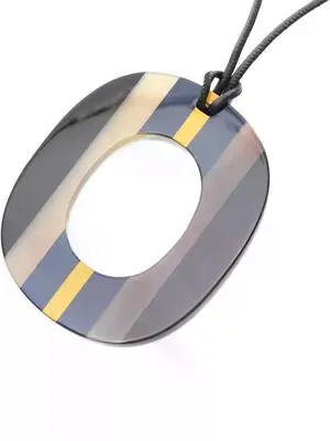 Hermès 1910s Ismu Striped Necklace - Black
