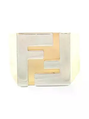 Fendi 2010s Ff Signet Ring - Gold