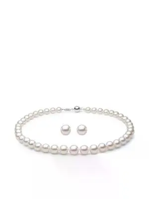 Yoko London Pearl Necklace And Earrings Set - White
