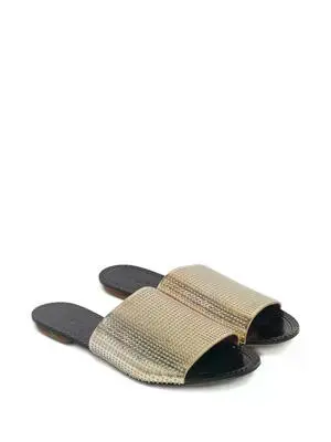 Alaïa Shimmering Leather Slides