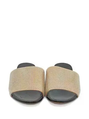 Alaïa Shimmering Leather Slides