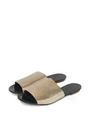 Alaïa Shimmering Leather Slides
